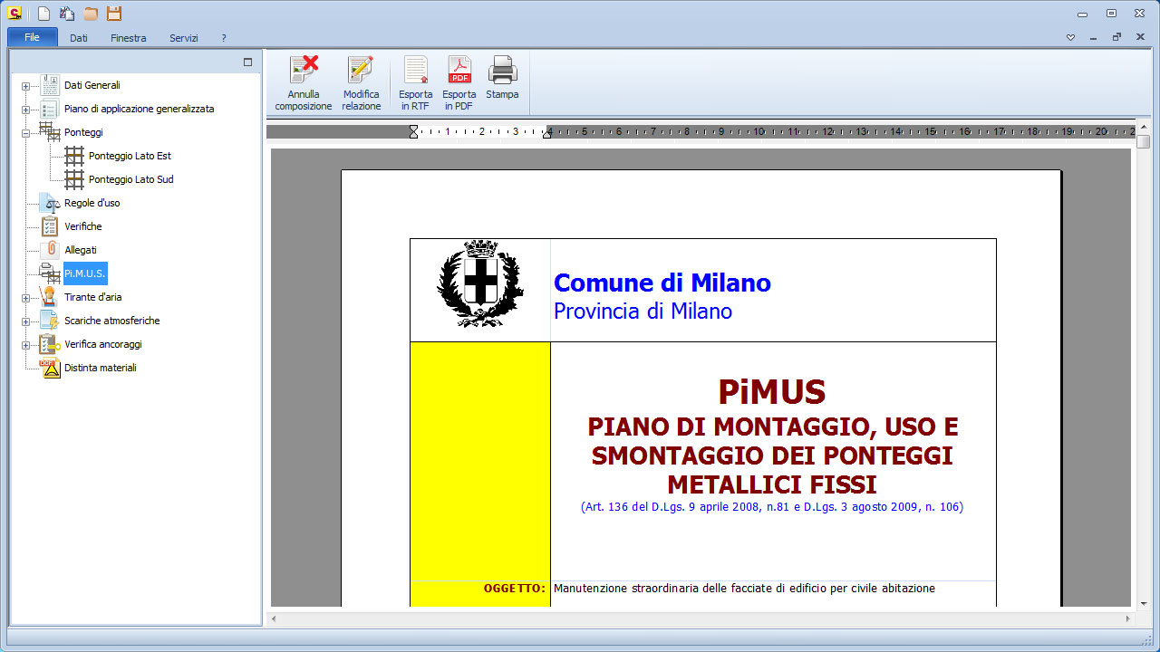 Software per PiMUS Ponteggi - CerTus-PN - ACCA software