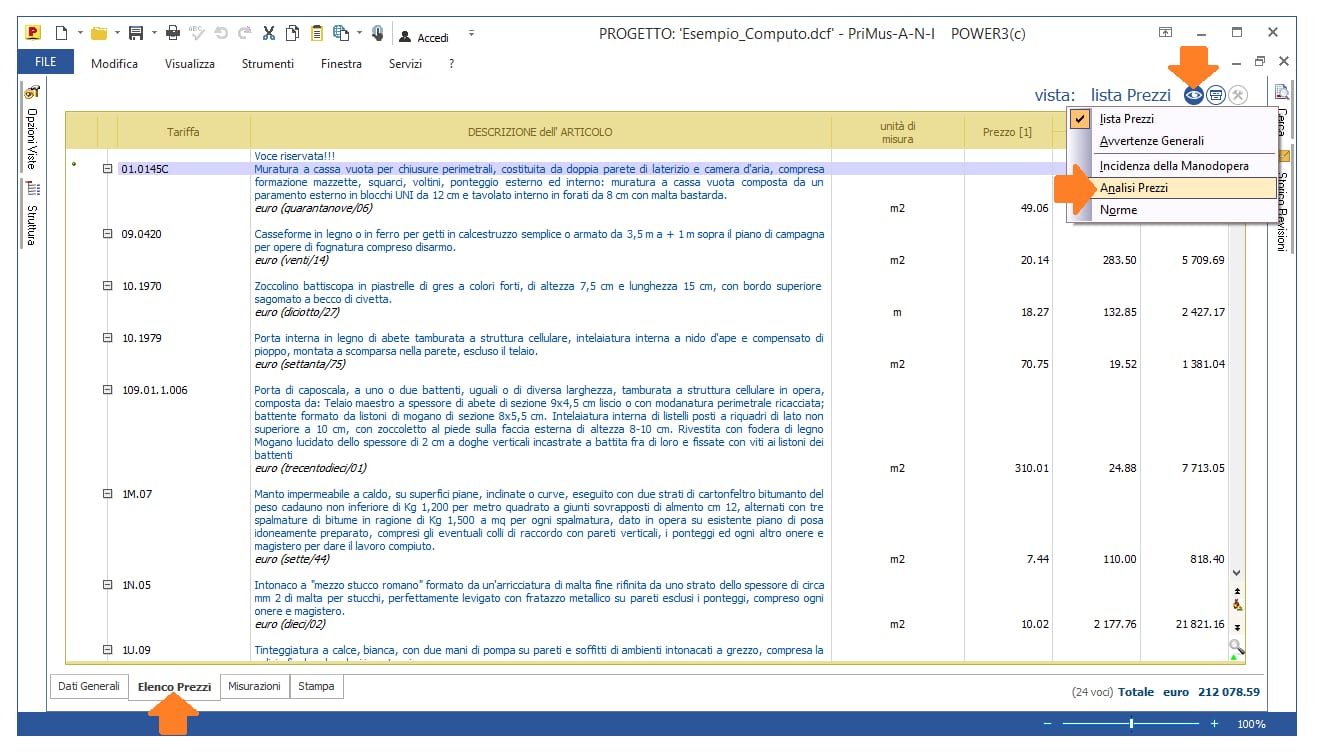 Software Analisi Prezzi - PriMus-A - ACCA software
